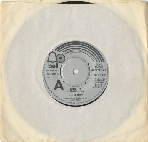 The Pearls Guilty UK Promo 7" vinyl single (7 inch record / 45) (474499)