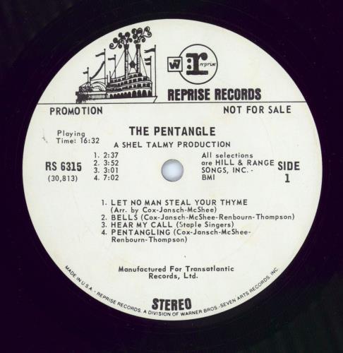 The Pentangle The Pentangle - Promo US Promo vinyl LP album (LP record) (772383)
