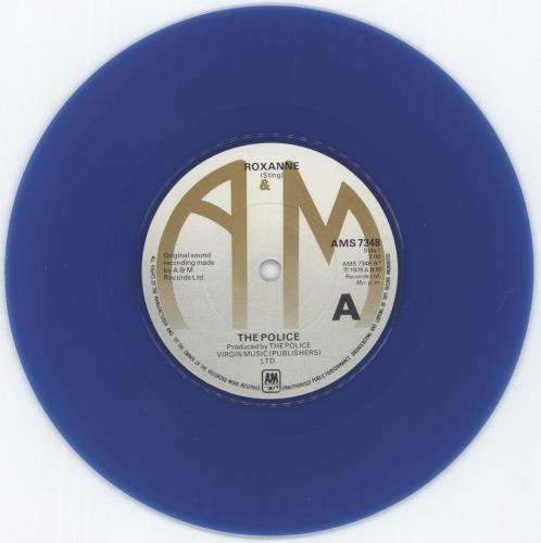 The Police Roxanne - Blue Vinyl UK 7" vinyl single (7 inch record / 45 ...
