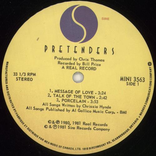 The Pretenders Extended Play Canadian 12" vinyl single (12 inch record / Maxi-single) (330829)