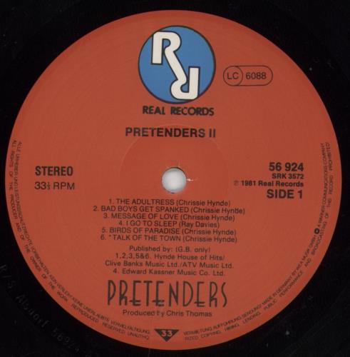 The Pretenders Pretenders II German vinyl LP album (LP record) (817315)
