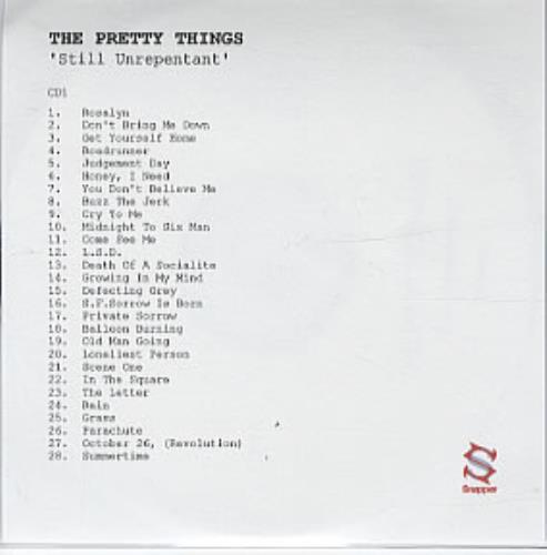 The Pretty Things Still Unrepentant UK Promo CD-R acetate (313035)