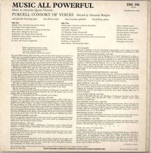 The Purcell Consort Of Voices Music All Powerful UK vinyl LP album (LP ...