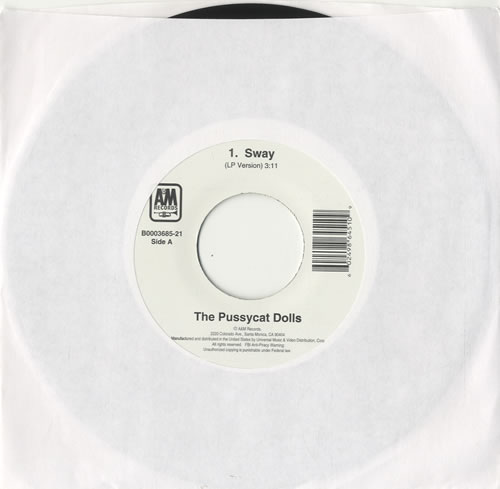 The Pussycat Dolls Sway US 7" vinyl single (7 inch record / 45) (470522)