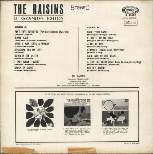 The Raisins 14 Grandes Exitos Spanish vinyl LP album (LP record) (741837)