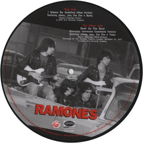 The Ramones I Wanna Be Sedated US 7" vinyl picture disc (7 inch picture ...