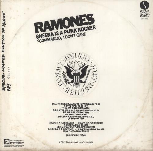 The Ramones Sheena Is A Punk Rocker - VG UK 12" vinyl single (12 inch ...