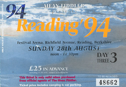 The Reading Festival The Reading Rocket + Ticket Stub UK tour programme ...