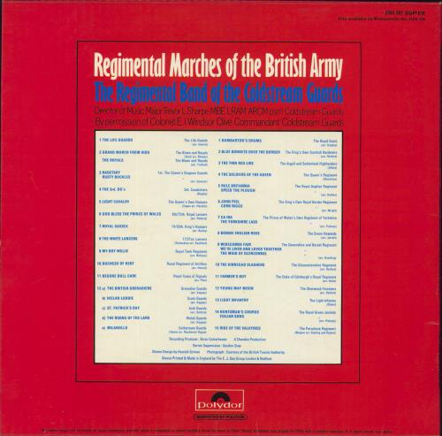 The Regimental Band Of The Coldstream Guards Regimental Marches Of The British Army UK 3-LP ...