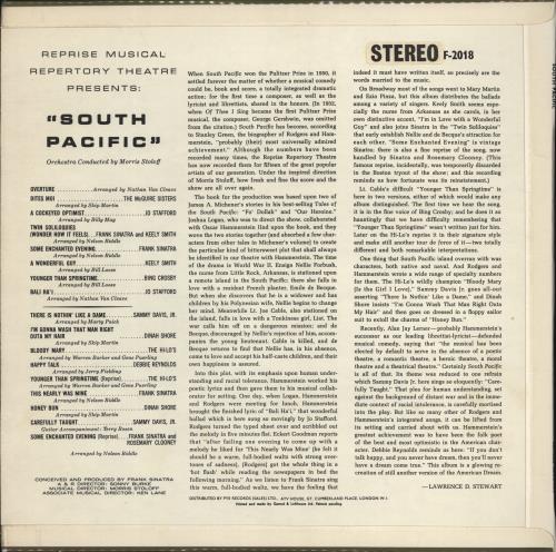 The Reprise Musical Repertory Theatre South Pacific UK vinyl LP album ...