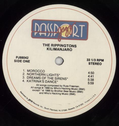 The Rippingtons Kilimanjaro US vinyl LP album (LP record) (855590)