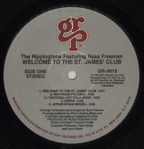 The Rippingtons Welcome To The St. James' Club US vinyl LP album (LP ...