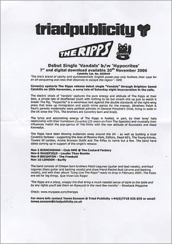 The Ripps Vandals UK CD-R acetate (392868)