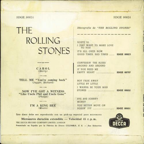 The Rolling Stones Carol Spanish 7" vinyl single (7 inch record / 45 ...