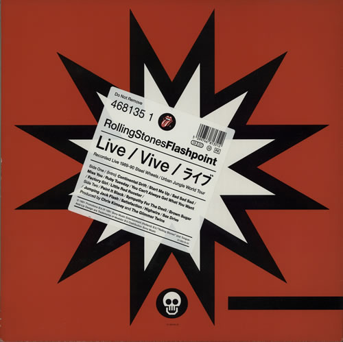 The Rolling Stones Flashpoint - 3 x Cover stickers UK vinyl LP album ...