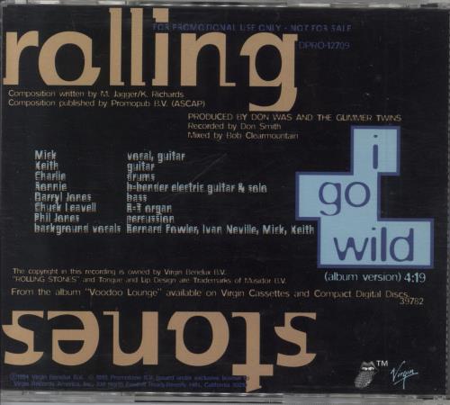 The Rolling Stones I Go Wild US Promo CD single (CD5 / 5") (42049)