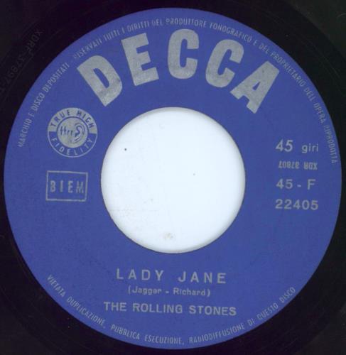 The Rolling Stones Lady Jane + g/f PS Italian 7" vinyl single (7 inch ...