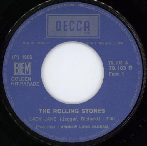 The Rolling Stones Lady Jane French 7" vinyl single (7 inch record / 45 ...