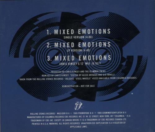 The Rolling Stones Mixed Emotions US Promo CD single (CD5 / 5") (71458)