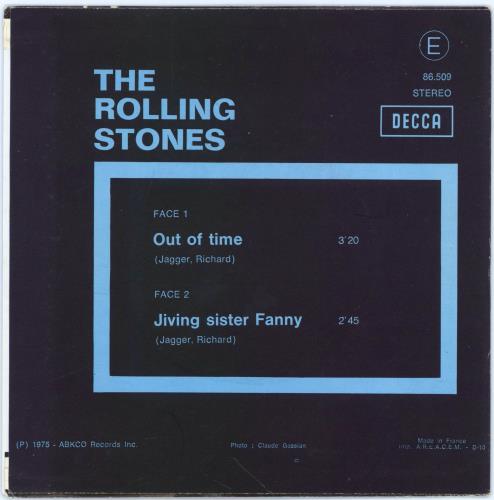 The Rolling Stones Out Of Time French 7" vinyl single (7 inch record ...