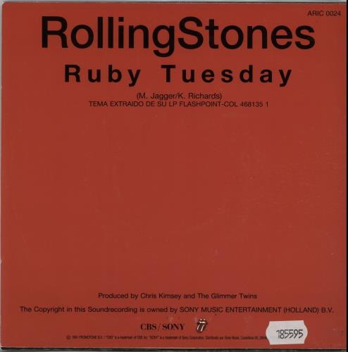 The Rolling Stones Ruby Tuesday Spanish Promo 7" vinyl single (7 inch ...