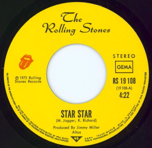 The Rolling Stones Star Star - 2nd German 7" vinyl single (7 inch ...