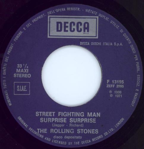 The Rolling Stones Street Fighting Man Italian 7" vinyl single (7 inch ...
