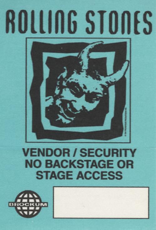 The Rolling Stones Voodoo Lounge US tour pass (428170) TOUR PASSES