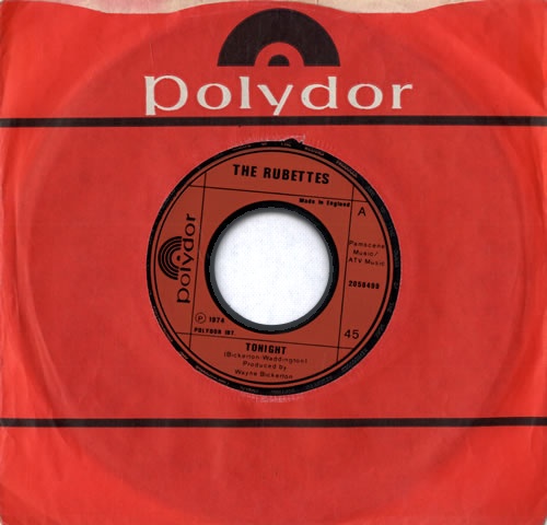 The Rubettes Tonight - Jukebox UK 7" vinyl single (7 inch record / 45 ...