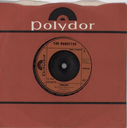The Rubettes Tonight UK 7" vinyl single (7 inch record / 45) (667932)