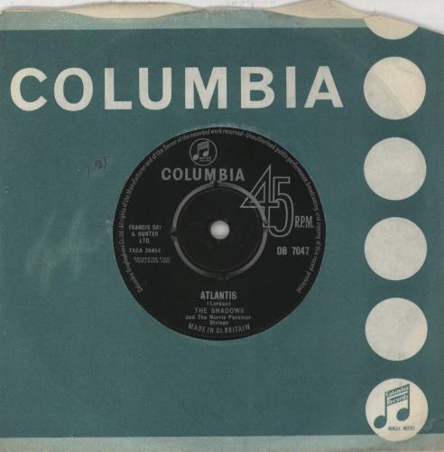 The Shadows Atlantis UK 7" vinyl single (7 inch record / 45) (243660)