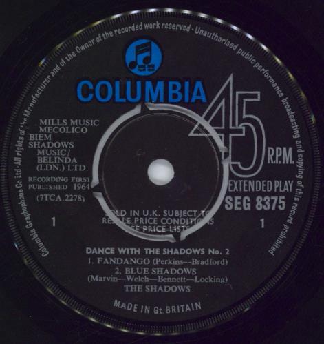 The Shadows Dance With The Shadows No.2 UK 7" vinyl single (7 inch ...