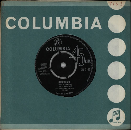 The Shadows Geronimo UK 7" vinyl single (7 inch record / 45) (243640)