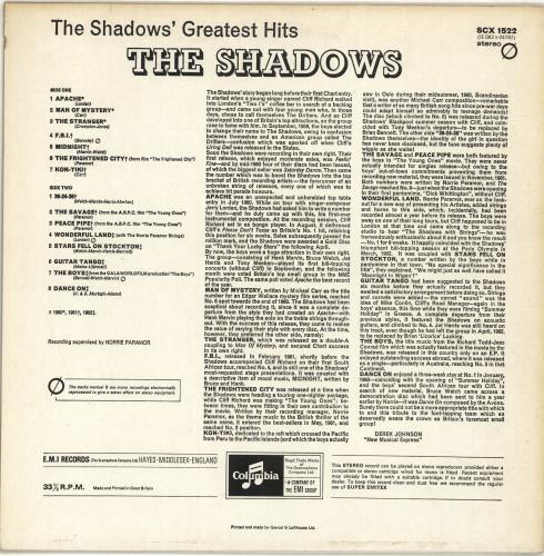 The Shadows Greatest Hits UK vinyl LP album (LP record) (443897)