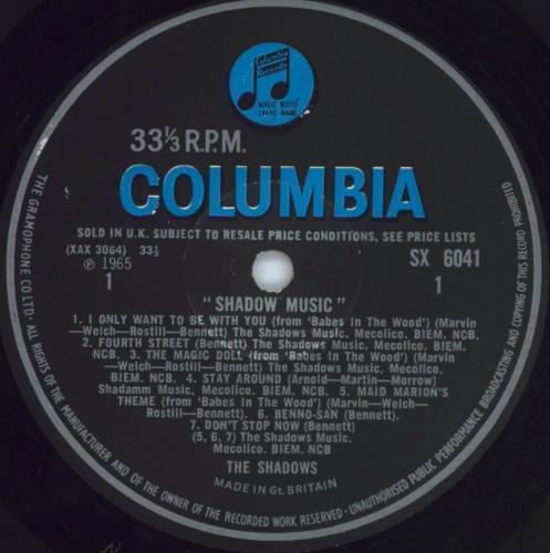 The Shadows Shadow Music UK vinyl LP album (LP record) (803018)