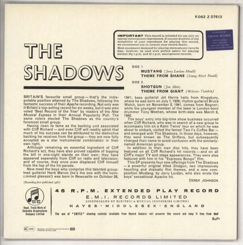 The Shadows The Shadows Dutch 12" vinyl single (12 inch record / Maxi ...