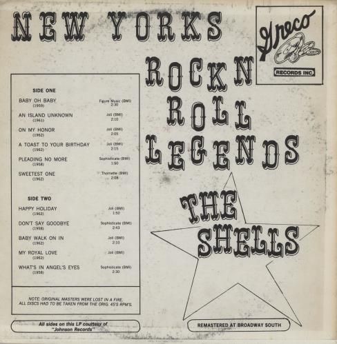 The Shells New York's Rock N Roll Legends US vinyl LP album (LP record ...