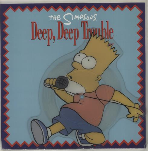 The Simpsons Deep Deep Trouble + backing insert UK shaped picture disc ...