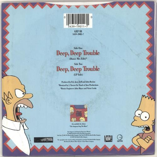 The Simpsons Deep, Deep Trouble UK 7" vinyl single (7 inch record / 45 ...