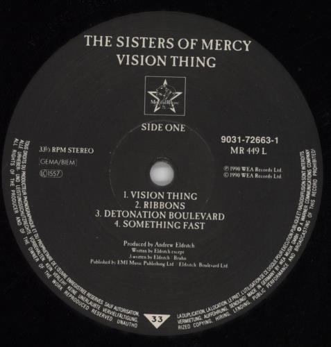 The Sisters Of Mercy Vision Thing - Shrink UK vinyl LP album (LP record ...