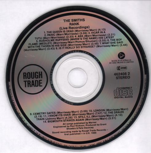 The Smiths Rank Australian CD album (CDLP) (671030)
