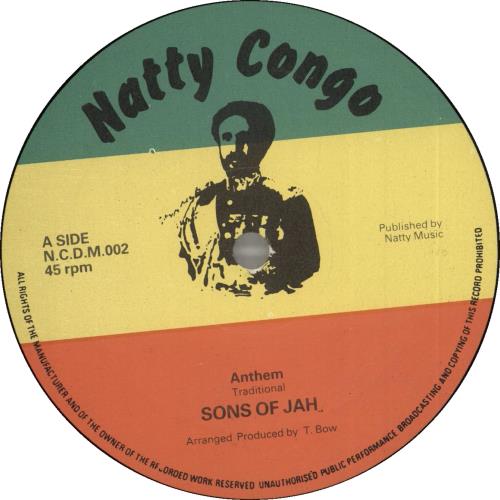 The Sons Of Jah Anthem UK 12" vinyl single (12 inch record / Maxi ...
