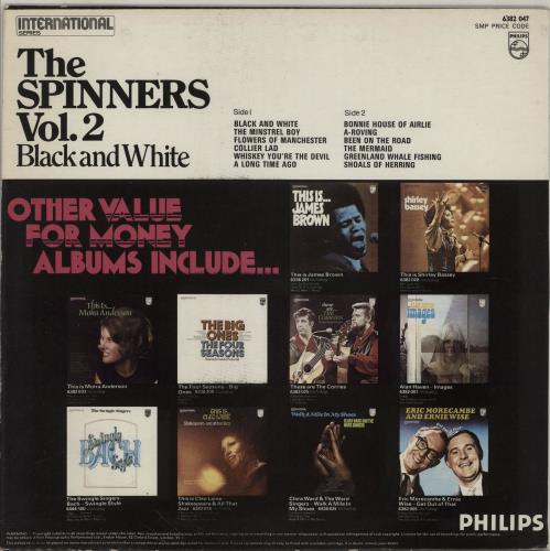 The Spinners Vol. 2 Black And White UK vinyl LP album (LP record) (757781)
