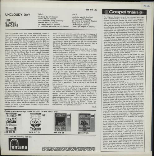 The Staple Singers Uncloudy Day UK vinyl LP album (LP record) (764175)
