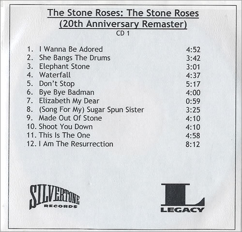 The Stone Roses The Stones Roses - 20th Anniversary Remaster US Promo ...