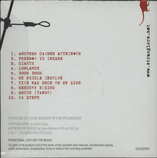 The Stranglers Giants UK Promo CD-R acetate (599835)