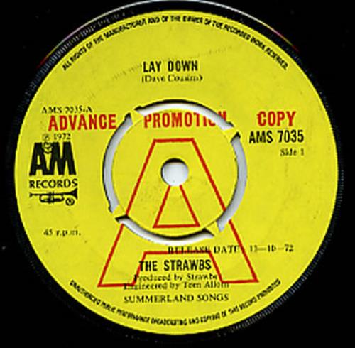 The Strawbs Lay Down - A Label UK Promo 7" vinyl single (7 inch record ...