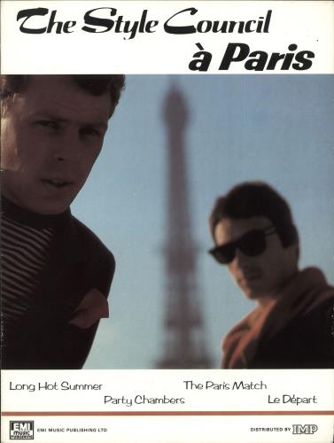 The Style Council A Paris UK sheet music (720457) SHEET MUSIC