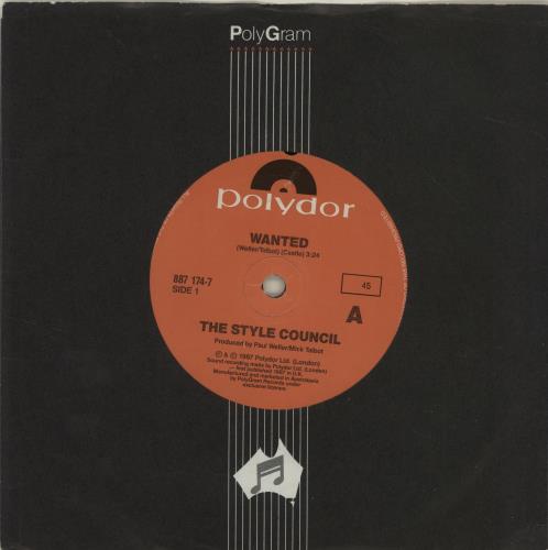 The Style Council Wanted Australian 7" vinyl single (7 inch record / 45 ...