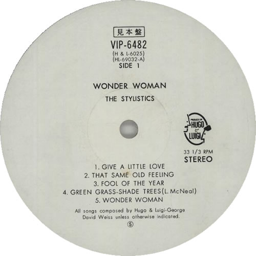 The Stylistics Wonder Woman Japanese Promo vinyl LP album (LP record) (629576)